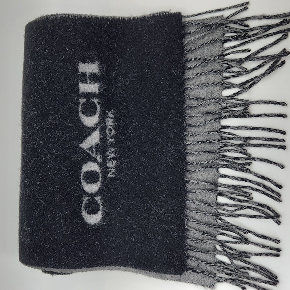Coach | Accessories | Coach Black And Gray Scarf | Poshmark